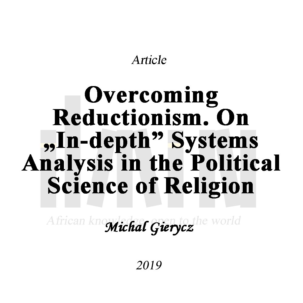 Overcoming Reductionism. On „In-depth” Systems Analysis in the ...